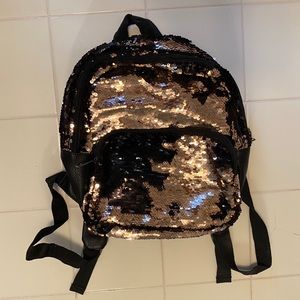 Bags | Bronze Sequin Mini Backpack | Poshmark